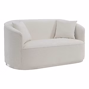 Acme Furniture Odette Upholstered Chenille Loveseat with 2 Pillows in Beige