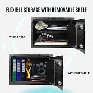 SEKAM Biometric Fingerprint Safe Box, Security Safe with Fingerprint Access, Personal Safe with Electronic Lock, Safe Box Waterproof Fireproof, Home Safe for Cash Jewelry Important Documents Guns