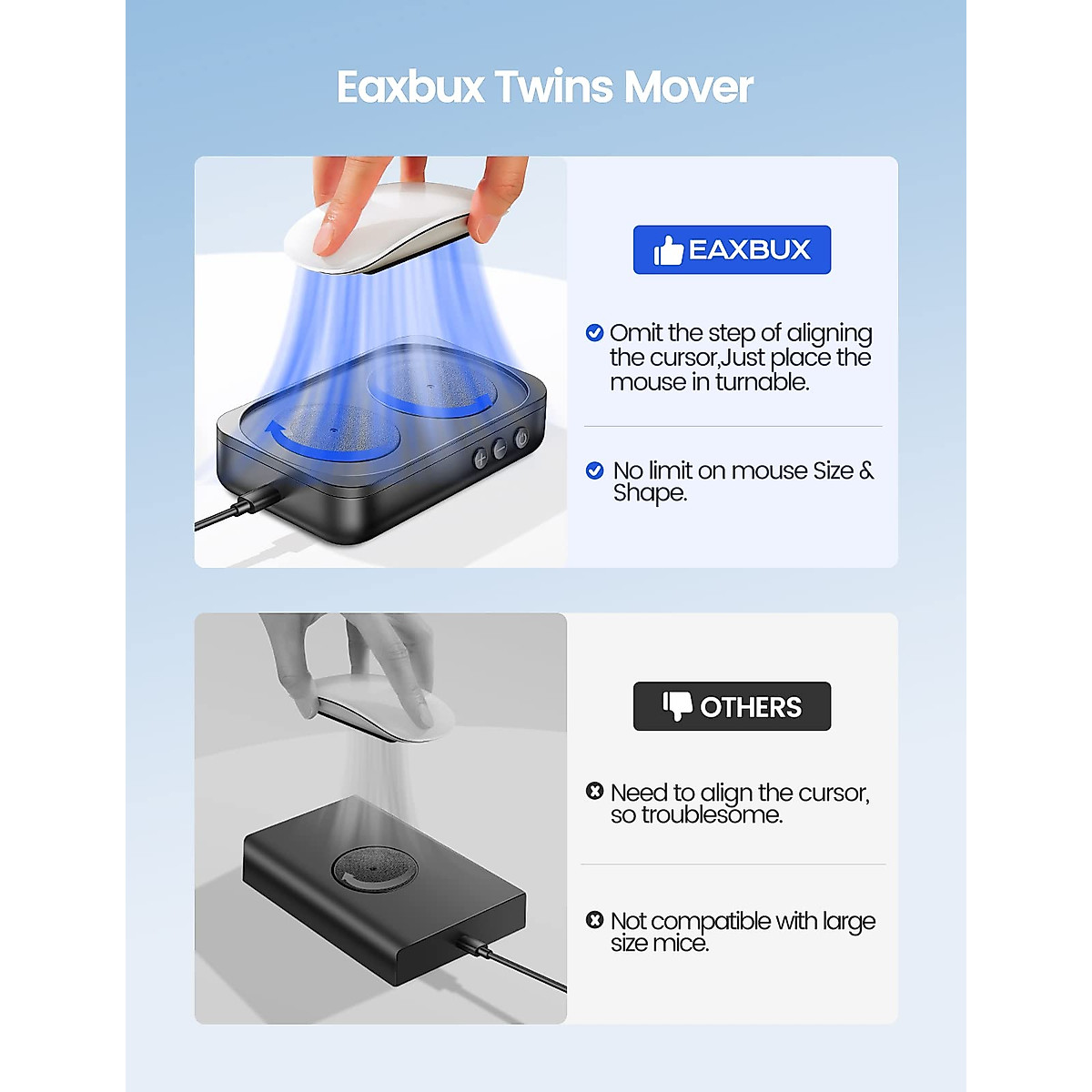 EAXBUX Undetectable Mouse Jiggler,Mouse Mover Jigger Device with LED Screen,Interval Time Adjustable,for Working from Home,Thinking/Taking Notes when Working,Keeps PC Live to lmprove Office Efficiency
