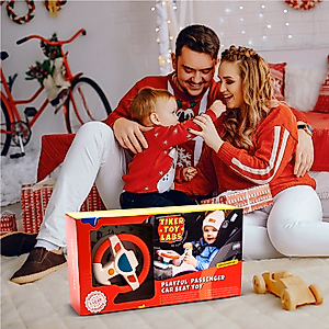 Interactive Car Seat Toys for Baby Girl & Boy - Portable Toddler Activity Center with Steering Wheel, Lever, Sounds, Music & Lights - Includes A Car Remote Musical Teether Toy for Infants