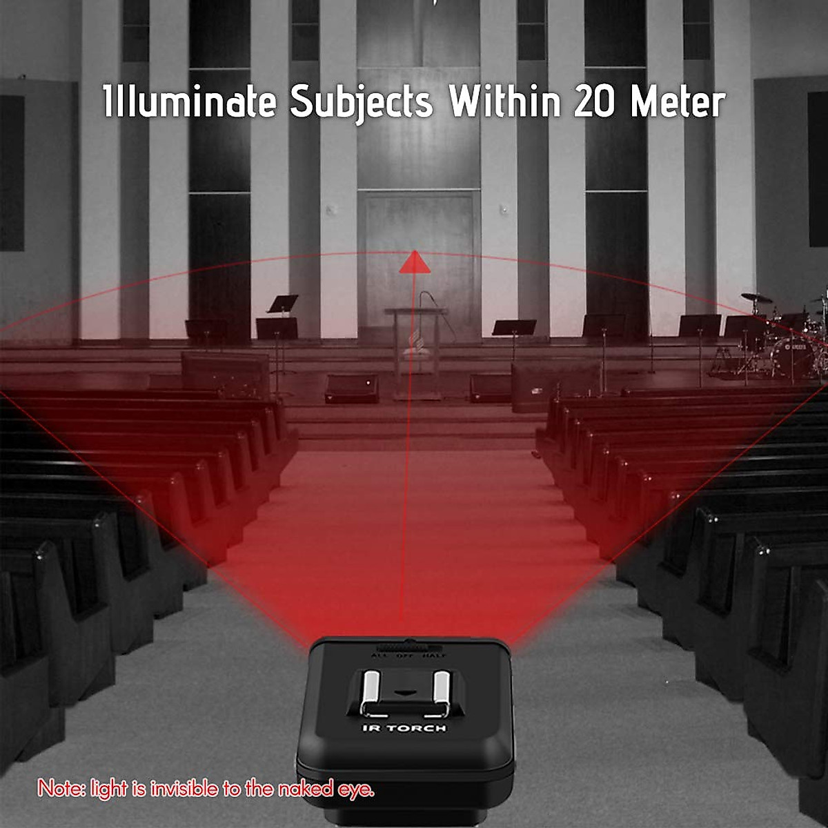 ORDRO LN-3 Studio IRLight LED Light USB Rechargeable Infrared Night Vision Infrared Illuminator Replacement Compatible with DSLR Camera Photography Lighting Accessory