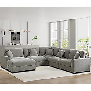 asunflower Deep Sectional Sofa Modular Large Couch for Living Room Apartment with Deep Seat 5 Seat L Shape Modern Chenille Couch with Chaise Oversized Sectionals