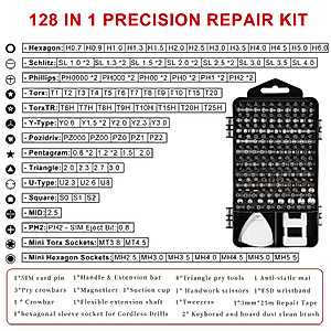 Precision Screwdriver Set Phone Repair Tool Kit, 130 In 1 DIY Repair Kit With Anti Static Mat ESD Safe Wristband, Magnetic Driver Kit for Electronics/Computer/Pad/Laptop/PC/Xbox/PS4/Camera (BLACK)