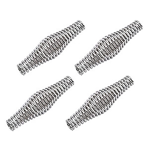 SYCOOVEN 4pcs BBQ Heavy Duty Cool Touch Stove Spring Handle Grip, Stainless Steel Grill Smoker Pits and Wood Stove Firebox Door Handle(Silver)