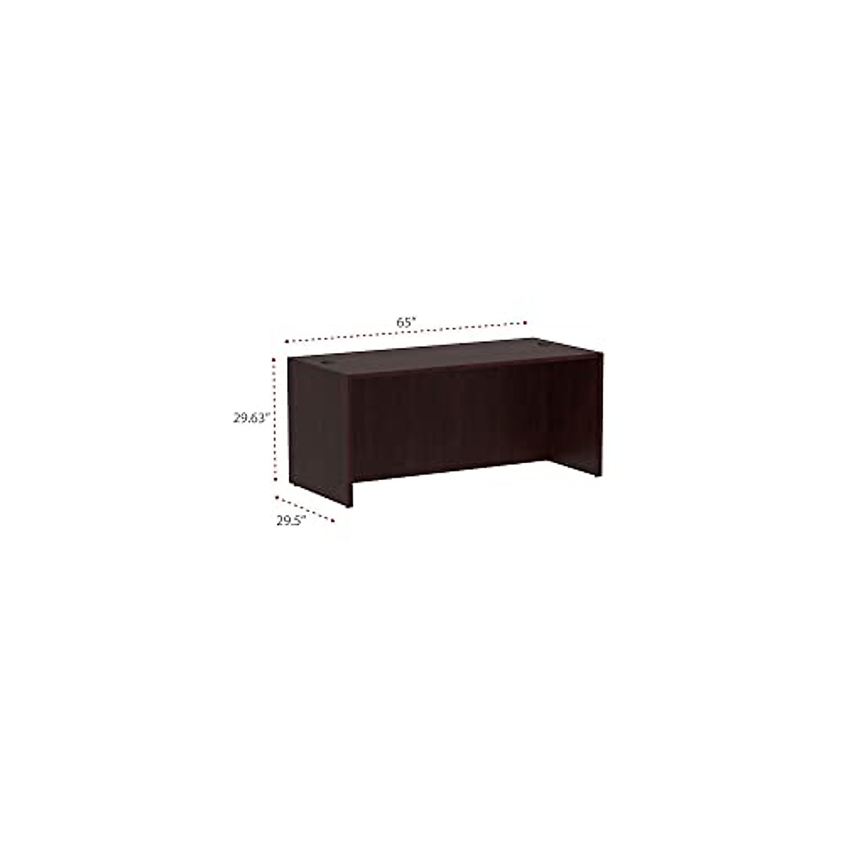 Alera ALEVA216630MY 65 in. x 29.5 in. x 29.63 in. Valencia Series Straight Front Desk Shell - Mahogany