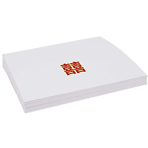 Chinese Double Happiness Place Cards, Set of 25, Pre-cut and Scored - Wedding, Party, Dinner, and Special Events - Made in the USA