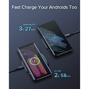 INIU Wireless Charger, 15W Super Fast Wireless Charging Pad with Temp°Guard Compatible with iPhone 14 13 12 11 Pro Max Xr Xs X 8 Plus Samsung Galaxy S20 S10 S9 Note10 9 AirPods LG Google etc.