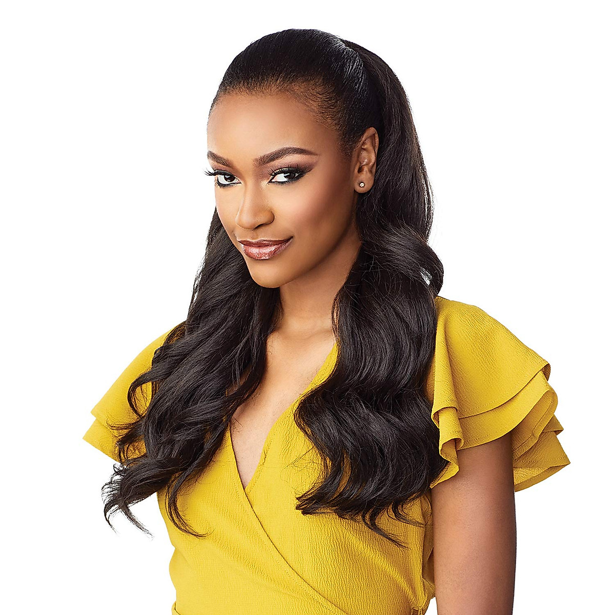 Sensationnel Instant Weave Synthetic Half Wig with Drawstring Cap - IWD 004 (1B Off Black)