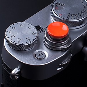 VKO Metal Soft Shutter Release Button,Delicate Camera Shutter Button Black Red Dark-red Orange 11mm Concave Surface(4 Pack)