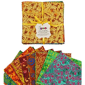 Soimoi Batik Print Precut 5-inch Cotton Fabric Quilting Squares Charm Pack DIY Patchwork Sewing Craft