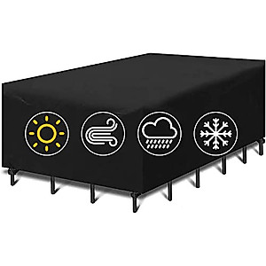 TENOVER Patio Furniture Covers,71" x 47" x 29" Larger Patio Rectangular Outdoor Covers of 600D Oxford Fabric with 4 Windproof Buckles Waterproof, Rain-Snow Proof Anti-UV