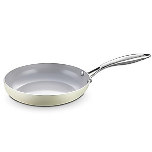 Boxiki Kitchen Non-Stick Ceramic Frying Pan with Stainless Steel Handle - Non-Toxic, PTFE & PFOA Free 8" Egg Pan Skillet - Dishwasher and Oven Safe Fry Pan.