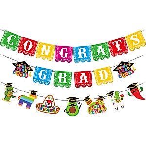 Mexican Graduation Party Decorations 2025, Fiesta Theme Congrats Grad Banner Class of 2025 Garland, College High School Senior Taco Bout A Grad Graduate Party Decoration