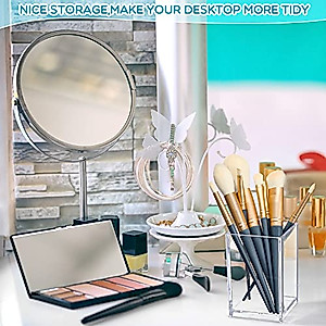 20 Pieces Acrylic Pencil Holder Clear Makeup Brush Holder Pen Holder for Desk Pencil Cup Acrylic Desk Accessories Desktop Stationery Organizer for Office School Home Supplies
