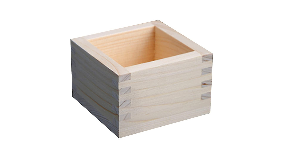 Japanese Hinoki Wood Sake Cup Box - Traditional Masu