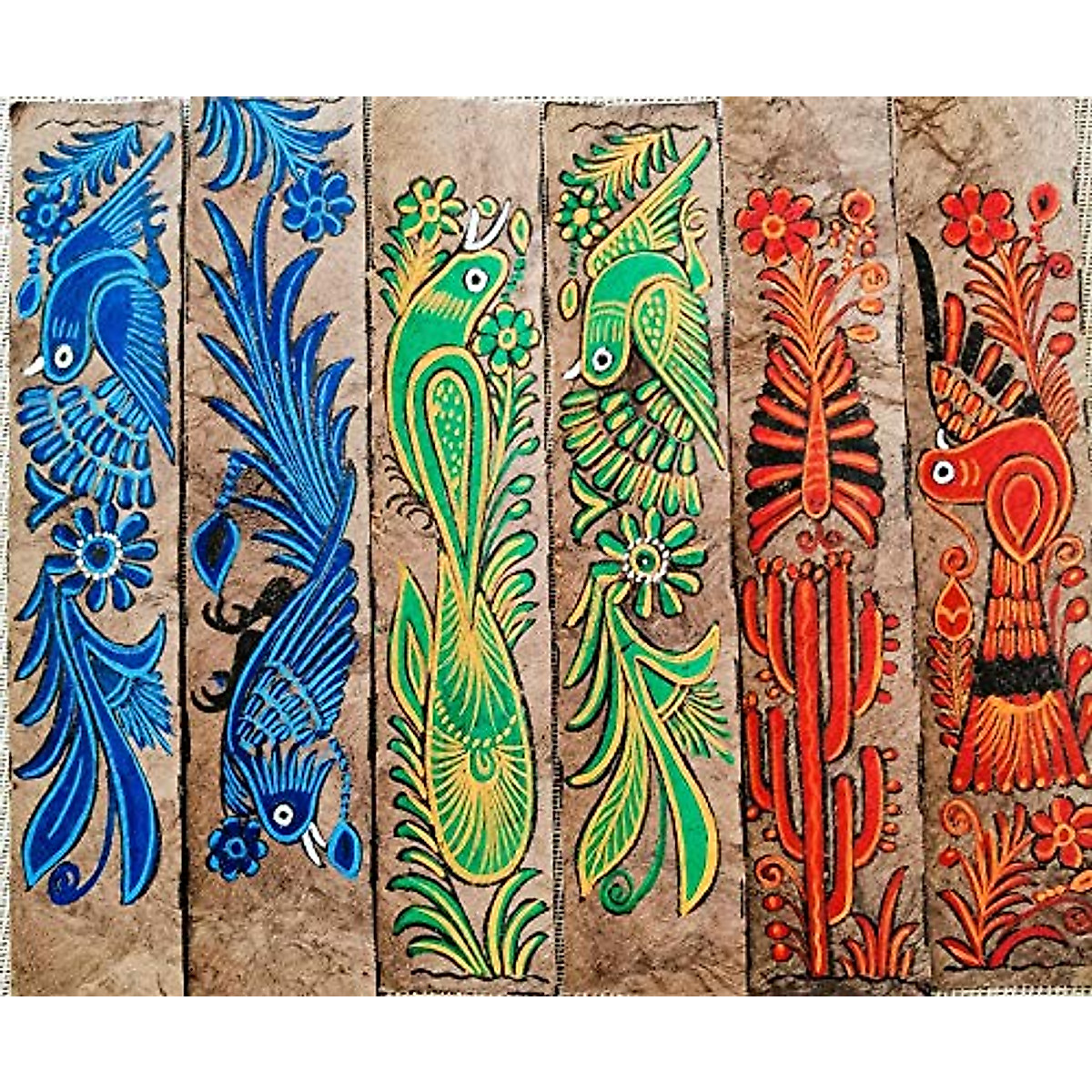 Amate Bookmarks by Jacq & Jürgen 5 Pack Hand Painted Mexican Unique Art