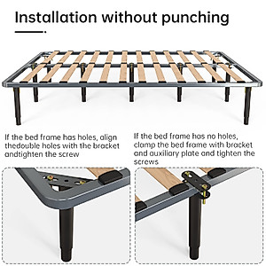 KOMOHOM (2PCS) 10~17 inch Adjustable Height Center Support Leg for Bed Frame, Steel Bed Frame or Wooden Bed Center Slat Support Leg, Adjustable Bed Frame Legs