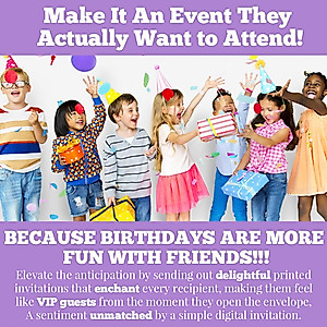 Amanda Creation Let's Par-tea Cute Animal Bubble Tea Themed Birthday Party Invitations, 20 5x7 Fill-In Cards with Twenty White Envelopes