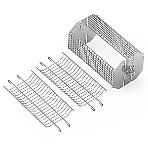 onlyfire Universal Octagonal Tumble Rotisserie Basket, Flat Spit Rotisserie Grill Basket Fits for 1/2 Inch Hexagon, 3/8 Inch Hexagon, 3/8 Inch Square, 5/16 Inch Square Spit Rods