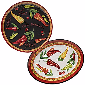 Certified International Red Hot 2 pc Melamine Platter Serving Set, Multicolor