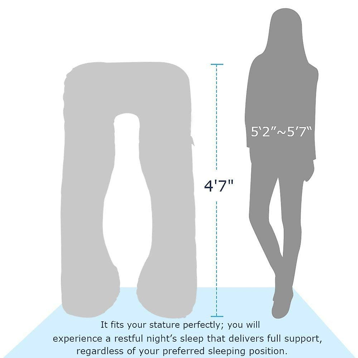 AngQi Pregnancy Pillows Cooling for Sleeping - Maternity Body Pillow for Pregnant Women - with Cool Jersey Cover