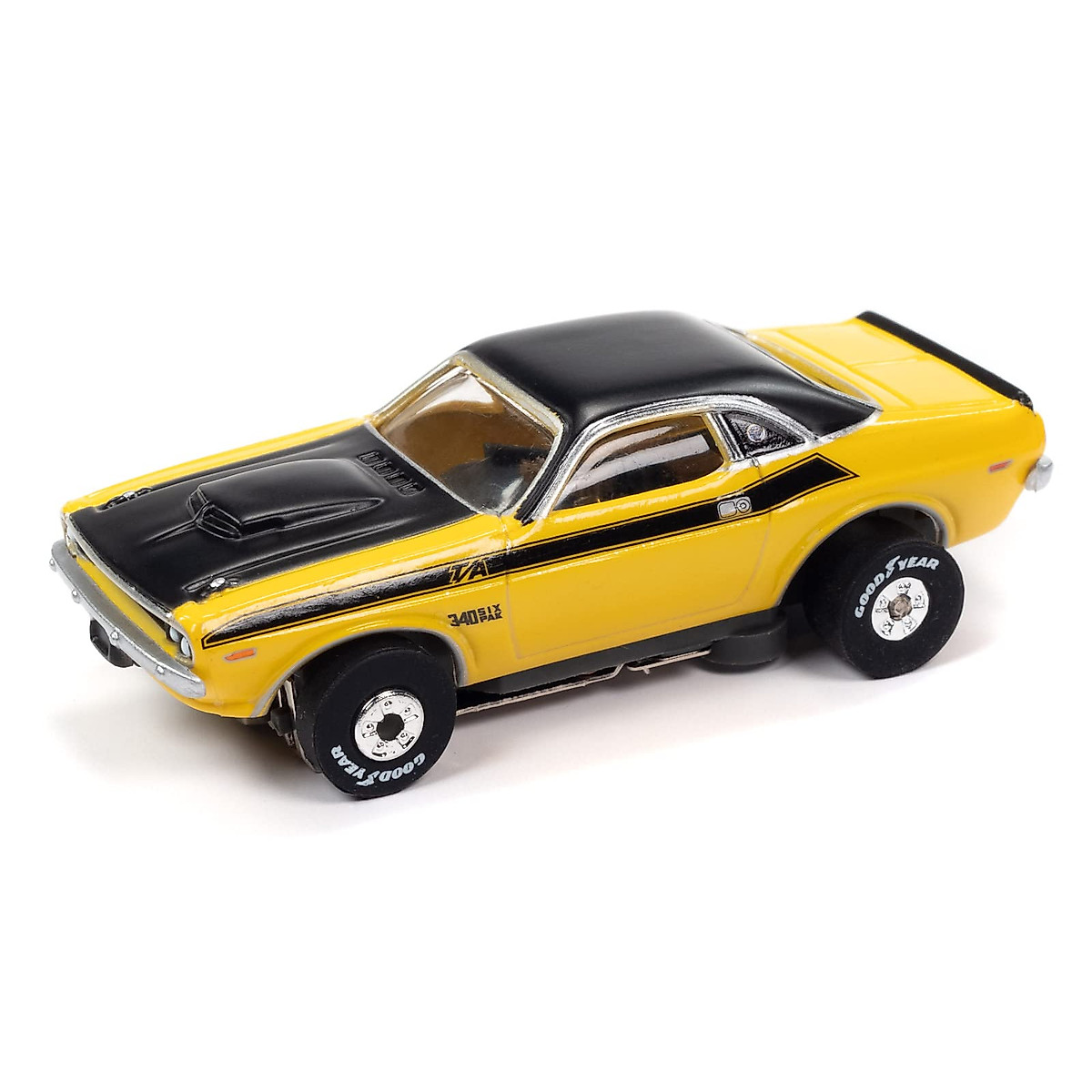 Auto World Thunderjet Mr. Norm's Grand Spaulding Dodge - 1970 Dodge Challenger T/A (Yellow) HO Scale Slot Car