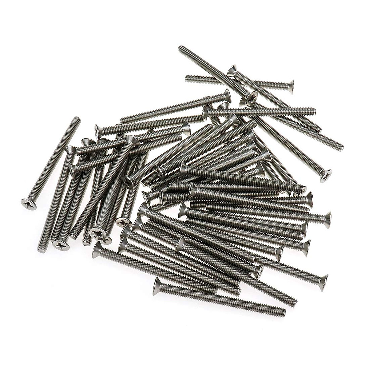 Xiaoyztan M4x50mm Phillips Countersunk Head Machine Screws Stainless Steel 304 Full Thread Metric Standard Mounting Hardware Fasterning Accessories, Pack of 50