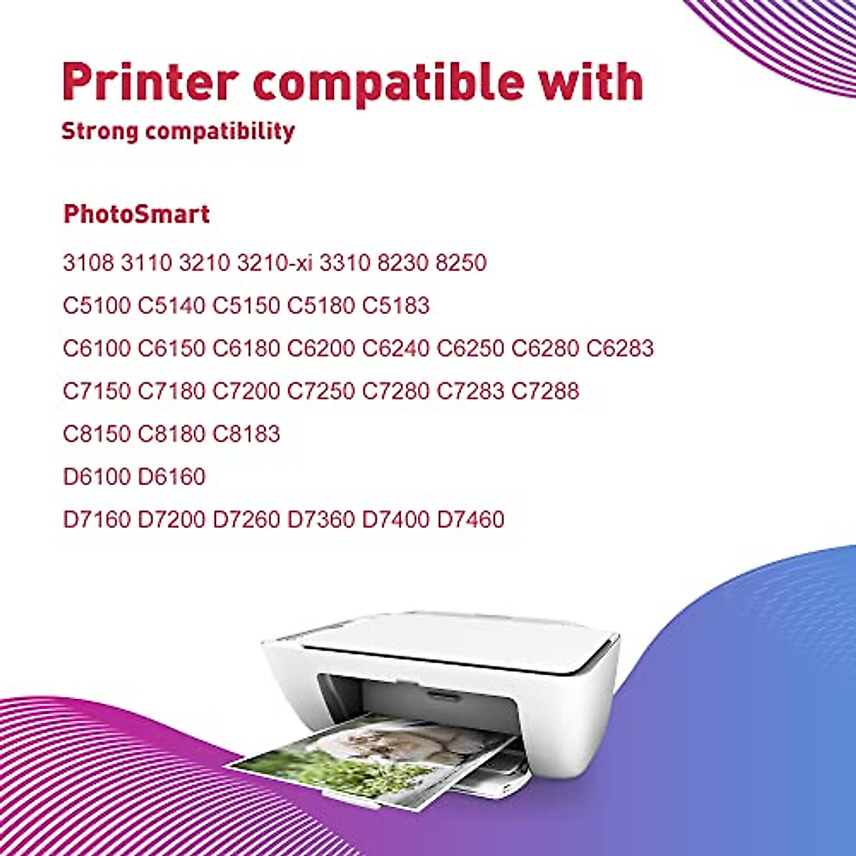 HOTCOLOR Re-Manufactured Ink Cartridge Replacement for HP 02 Black Ink cartridges C8721WN for c5180 c6280 c7280 c8180 D7360 Ink (3Black, 3 Pack)