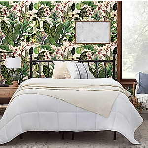 Luvdecor Wallpaper Peel and Stick Boho Leaf Tropical Wallpaper for Bedroom Removable Wallpaper Peel and Stick Floral Palm Leaf Botanic Boho Wallpaper for Renter Accent Wall 17.7 * 118 in