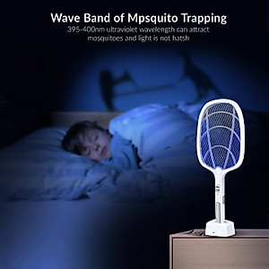 Himalayan Glow Electric Bug Zapper, Instant Fly Swatter Rechargeable Racket, Mosquito Repellent 3,000 Volt, USB Charging Fly Zapper for Indoor & Outdoor