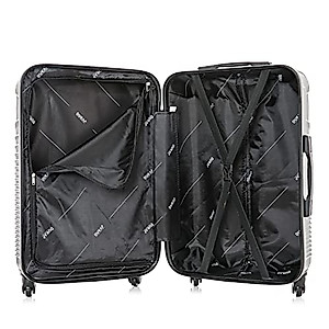 DUKAP INCEPTION Luggage with Spinner Wheels | Durable Lightweight Hardside Suitcase, Travel Bag with Handle and Trolley, 24-Inch Medium Checked Luggage | Black