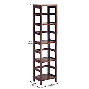 Winsome 4 tier Wood Leo model name Shelving, Small, Espresso