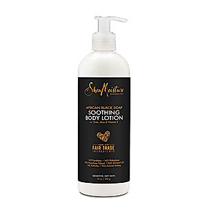 SheaMoisture Sensitive Skin Soothing Lotion African Black Soap Body Lotion For Dry Skin with Aloe And Vitamin E 16oz