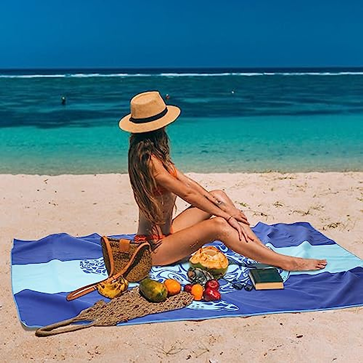 FEERNICH Beach Towels, Microfiber Beach Towels-Quick Dry Sand Free Super Absorbent Towels, Travel Towels Oversized Beach Blanket(63" x 32") Lightweight Towels for Swimming Sports Beach Camping