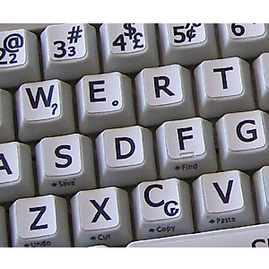 PORTUGUESE BRAZILIAN LARGE LETTERING (UPPER) KEYBOARD STICKERS WHITE BACKGROUND FOR DESKTOP, LAPTOP AND NOTEBOOK