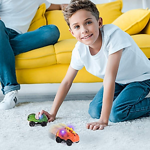 Track Car Replacement Only,LED Light Up Dinosaur Cars Compatible with Most Tracks,Dino Cars Accessories for Race Track Sets(2 Pack)