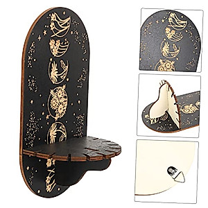 Amosfun 6 pcs Wall Oil Mount Shelves Supplies Organizer Bed Bohemian Stone for Crystal Moon Rustic Hanging Mounted Phase Rack Decoration Gems Floating Essential Wooden Delicate Display