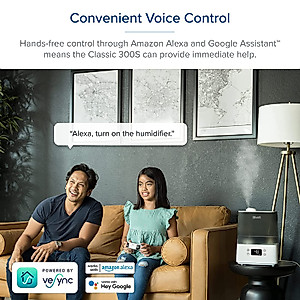 LEVOIT Ultrasonic Cool Mist Humidifiers, Adjustable 360° Rotation Nozzle, Auto Safety Shut Off, Lasts Up to 25 Hours, Filter Free, Optional LED Display Light, Ideal for Bedroom, 3L, White