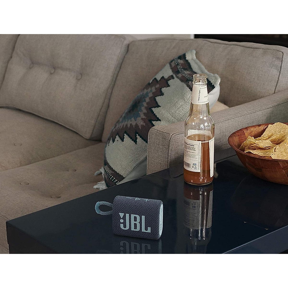 JBL Go 3 Portable Waterproof Wireless IP67 Dustproof Outdoor Bluetooth Speaker (Blue)