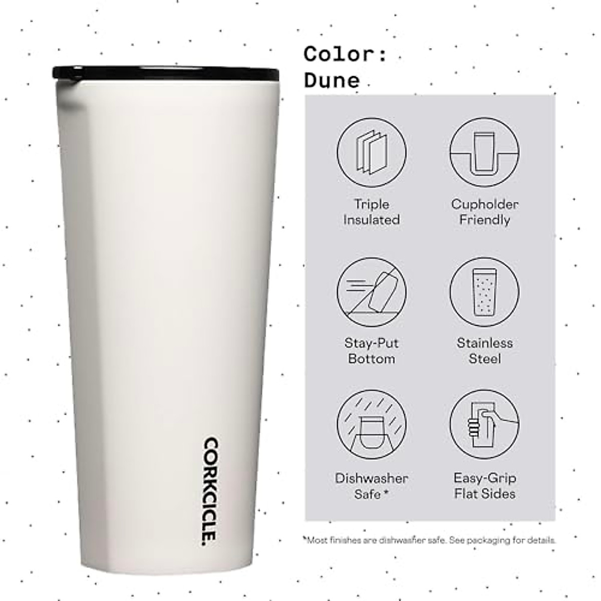 Corkcicle Classic Triple Insulated Coffee Mug with Lid, Dune, 24 oz – Stainless Steel Travel Tumbler Keeps Beverages Cold 9+hrs, Hot 3hrs – Cupholder Friendly Travel Coffee Tumbler