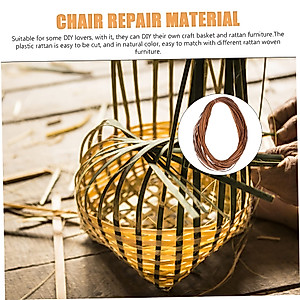 Angoily 1 Roll Reed Cane Wicker Repair Kit Patio Chair Repair Kit Bamboo Flat Sticks Chair Repair Wicker Natural Bamboo Sticks Bamboo Slats Wood Strips for Crafts Pe Plastic Rattan Chair