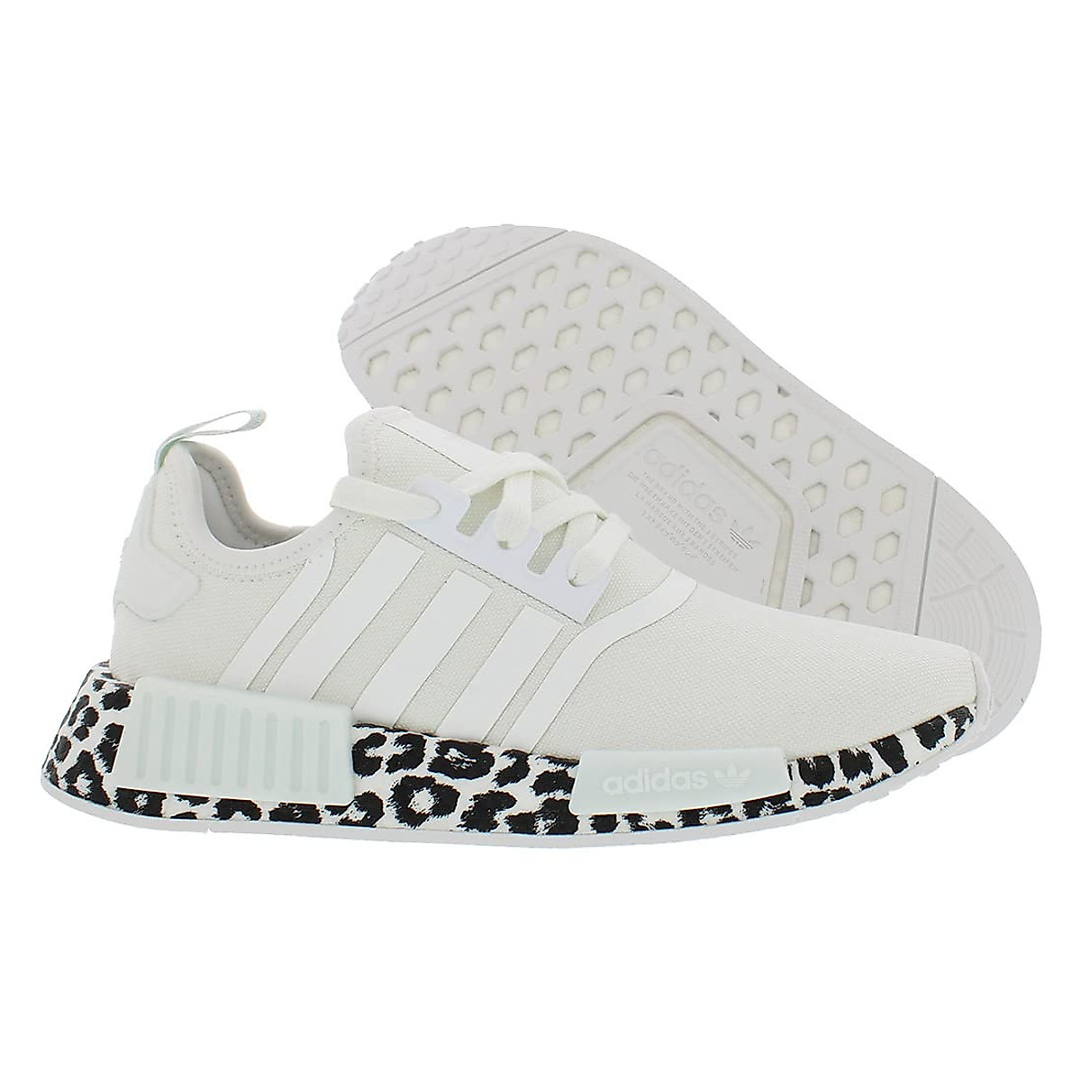 adidas Originals Women's NMD_R1 Sneaker (White Black Leopard Print, 7.5)
