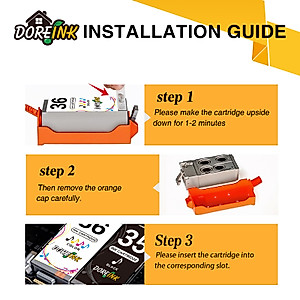 DOREINK 35 36 Compatible PGI-35 CLI-36 Ink Cartridge for Canon PGI-35 CLI-36 PGI35 CLI36 to use with Pixma iP110 iP100 TR150 Mini260 Mini320 Printer(8 Black, 4 Tri-Color) 12 Pack