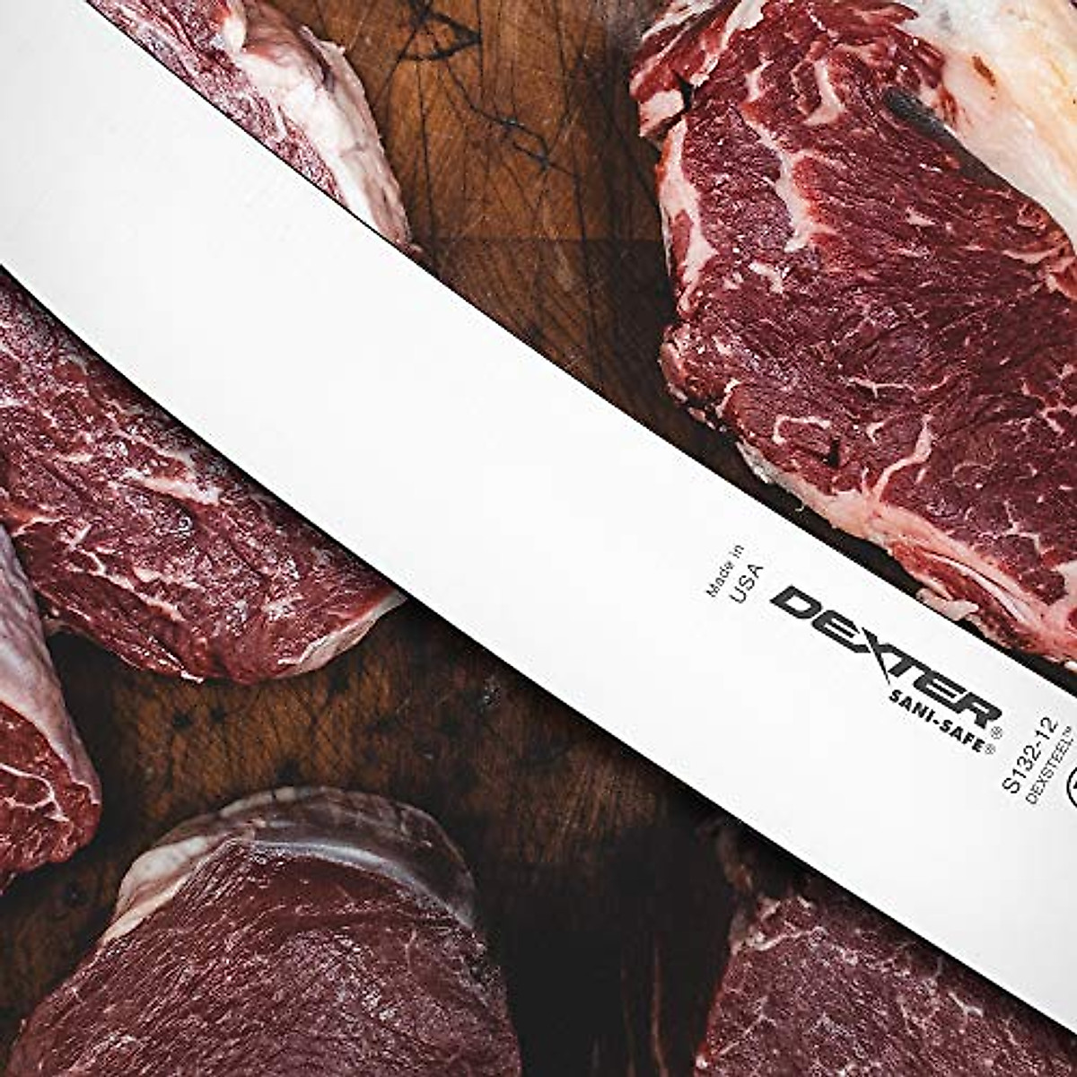 Dexter-Russell 12" Cimeter Style Steak Cutter, S132-12PCP, SANI-SAFE series, Multicolor