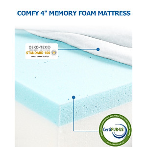 Ferlizer Folding Bed with Mattress for Adults, [Twin] Rollaway Bed with Mattress - 4" Memory Foam & Sturdy Metal Structure - 75" x 38", Black