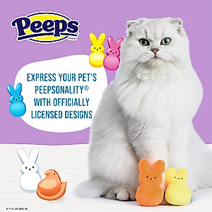Peeps for Pets Peeps Bunnies Plush Catnip Cat Toys in Orange and Yellow, 4"- 2 Count | Small Cat Toy Set with 2 Cat Toys | Catnip Cat Toys Plush Cat Toys from Peeps Marshmallow Candy Brand (FF20244)