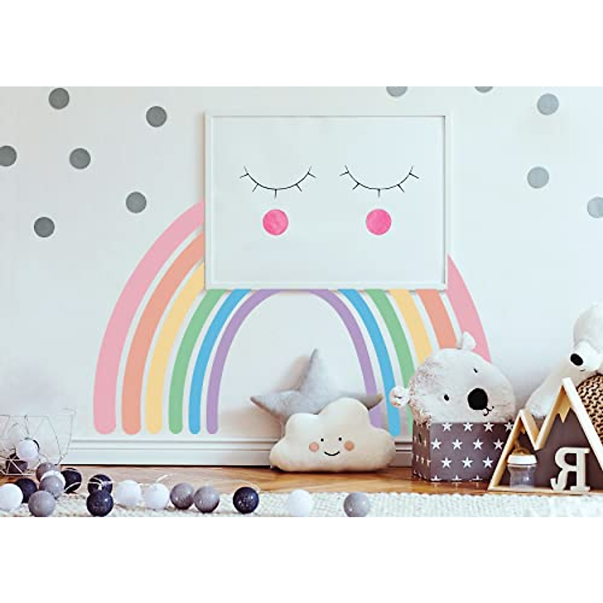 Decords Rainbow Wall Decals Peel and Stick - Rainbow Wall Sticker Decals, Boho Rainbow Decor for Kids Bedroom - Rainbow Decor for Girls Bedroom, Nursery Decor - Made in Europe, 2 Years Warranty