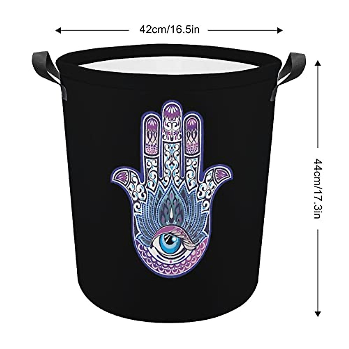 Tribal Fatima Hand Large Laundry Basket Hamper Bag Washing with Handles for College Dorm Portable