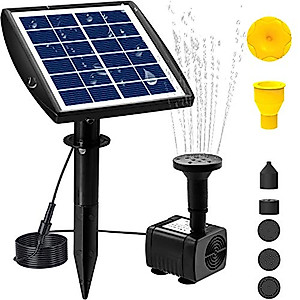 Viajero 3W Solar Fountain Pump for Bird Bath, Upgrade Solar Powered Water Floating Plug-Gable Fountains Kit with 7 Nozzle for Garden, Yard, Fish Tank, Pond, Swimming Pool, Outdoor and Patio