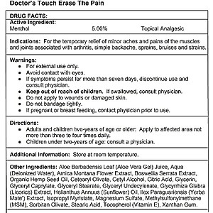 Doctor's Touch Erase The Pain Relief Roll On - Fast Acting Topical Pain Relief Roll On for Nerves, Joints, All Muscle Soreness and Discomfort - Roll on Muscle Pain Relief